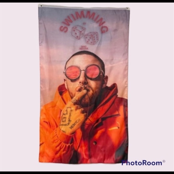 Wall Decor | Mac Miller Portrait Funny College Flag Banner Dorm Bedroom ...